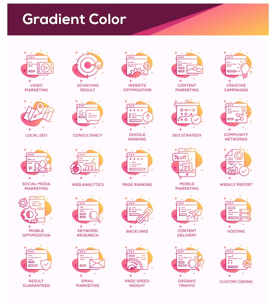 Vibrant Gradient Color Icon Collection for Versatile Design ...