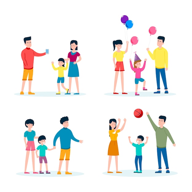 Vibrant Family Illustrations Showcasing Diverse Moments and ...