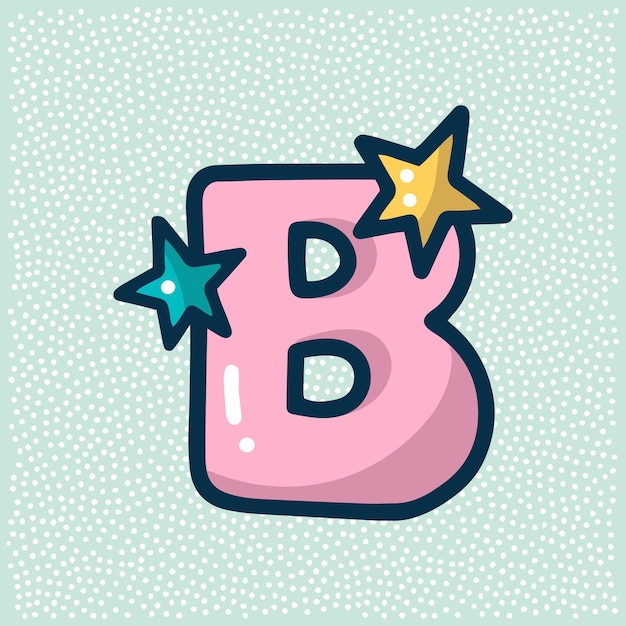 Whimsical Starry Letter B with Playful Design | Jiffy Designs