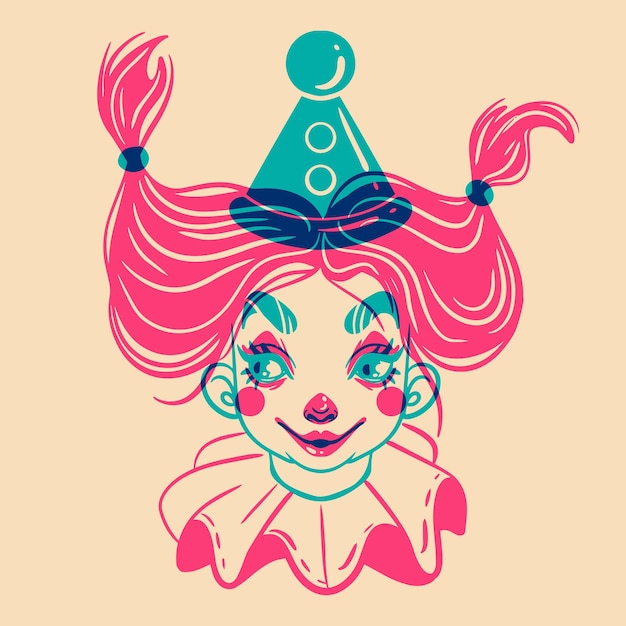 Whimsical Circus Clown with Vibrant Ribbons and Playful Orbs | Jiffy ...