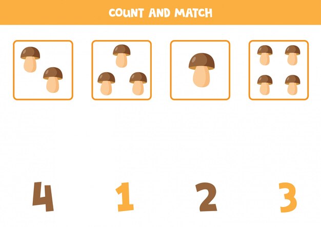 Charming Mushroom Collection with Matching Numbers | Jiffy Designs
