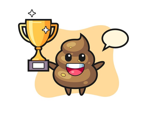 Cheerful Poop Character Celebrates Trophy Win | Jiffy Designs