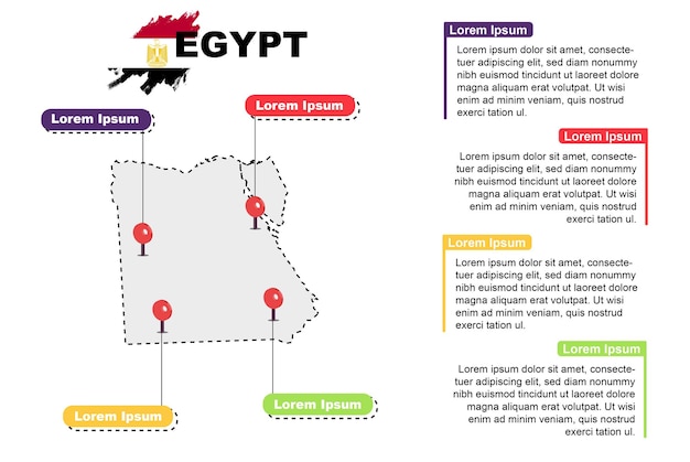 Vibrant Map of the Iconic Landmarks of Egypt | Jiffy Designs