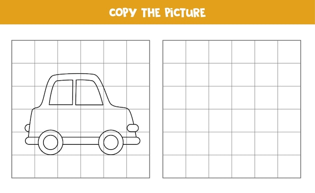 Charming Cartoon Car on Grid for Copying | Jiffy Designs