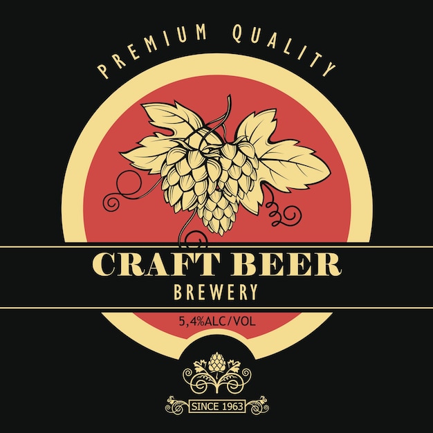 Elegant Craft Beer Brewery Emblem with Hop Motif | Jiffy Designs