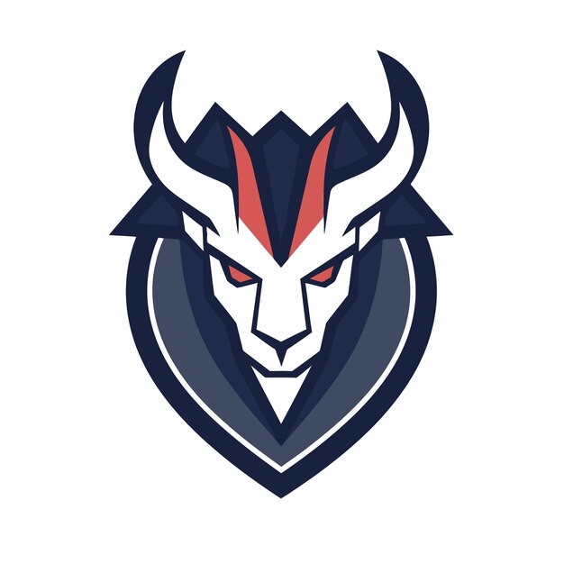 Fierce Horned Beast Emblem with Piercing Gaze | Jiffy Designs