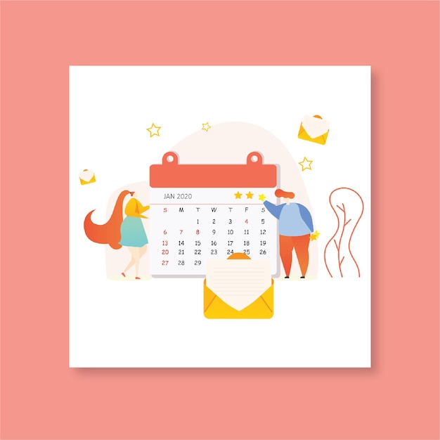 Vibrant Calendar Illustration with Playful Characters | Jiffy Designs