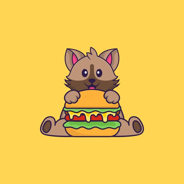 Adorable Cat Enjoying a Delicious Burger | Jiffy Designs