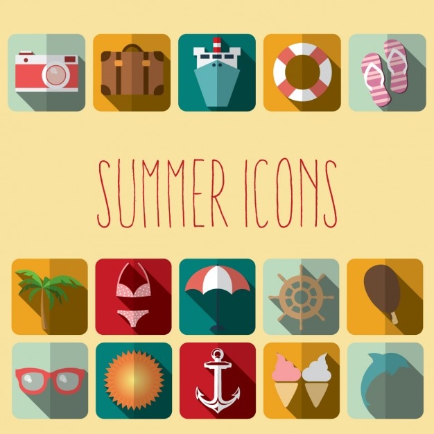 Vibrant Summer Icons Collection with Diverse Seasonal Elements | Jiffy ...