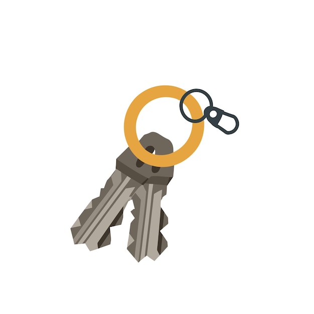 Interlocked Keys with Metallic Rings and Shadows | Jiffy Designs