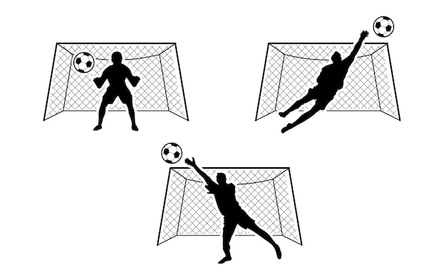 Dynamic Soccer Goal Keeper Silhouettes in Action | Jiffy Designs
