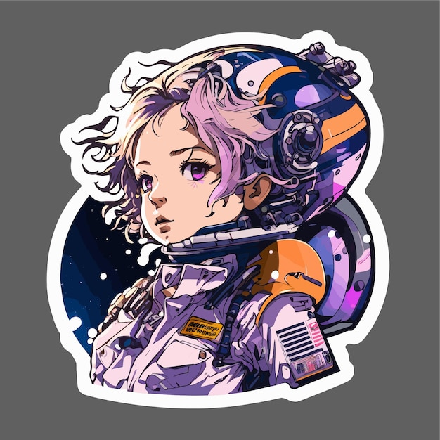 Fearless Cosmic Explorer: A Vibrant Anime Portrait | Jiffy Designs