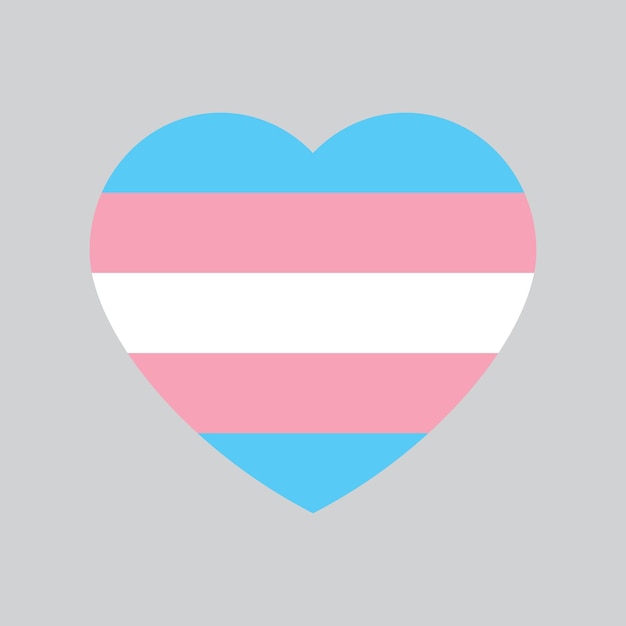 Vibrant Transgender Pride Heart with Pastel Stripes | Jiffy Designs