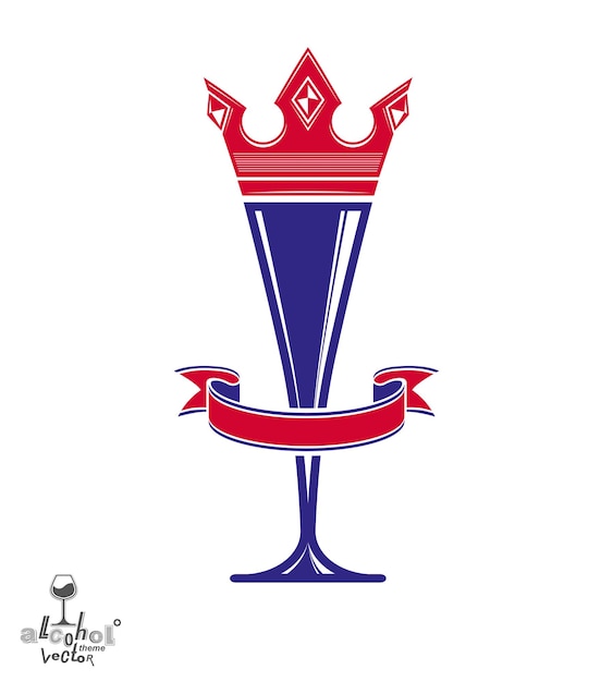 Regal Crown Emblem with Ribbon Banner | Jiffy Designs