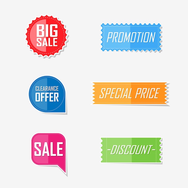 Vibrant Promotional Sale Labels with Bold Typography | Jiffy Designs