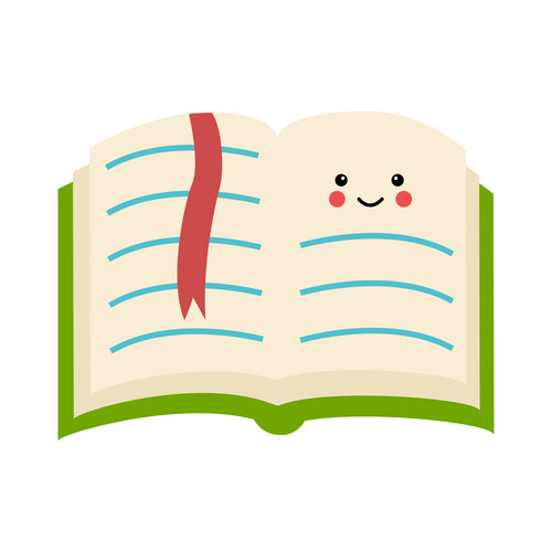 Vector Picture Of Cute Open Book On White Background. | Jiffy Designs