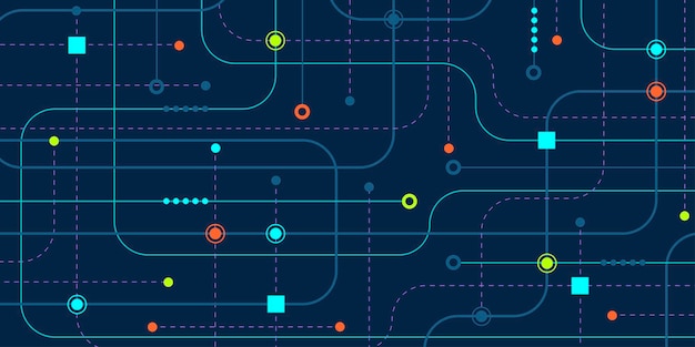 Vibrant Interconnected Nodes on a Sleek Geometric Grid | Jiffy Designs