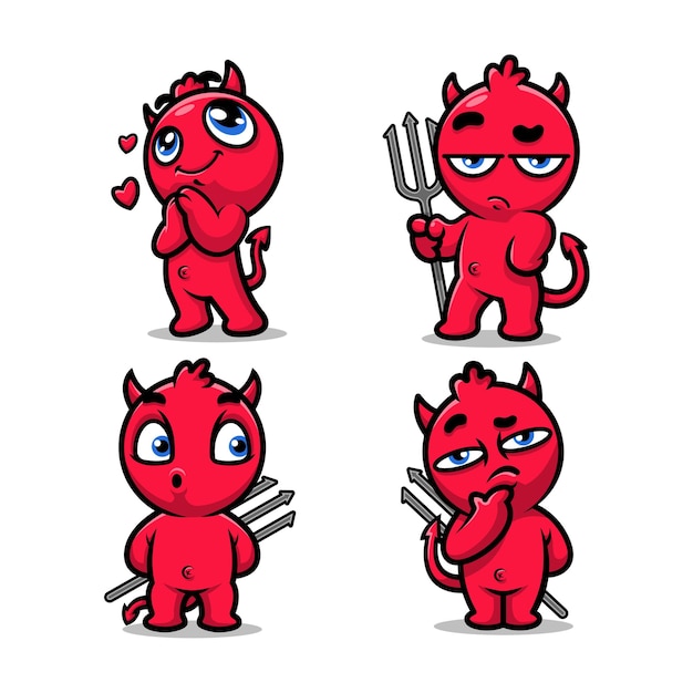 Mischievous Red Demons: Playful and Devilish Cartoon Creatures | Jiffy ...