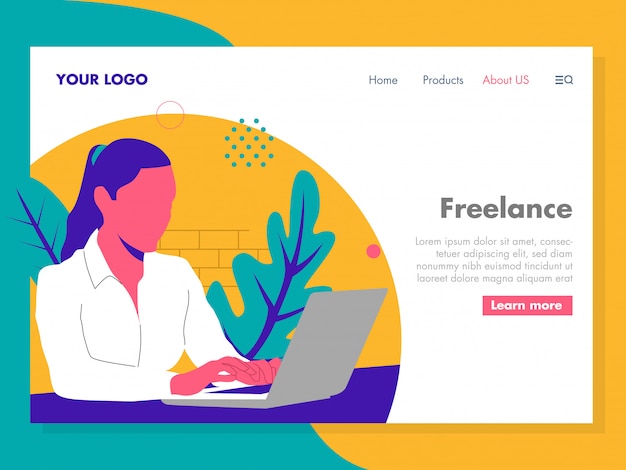 Vibrant Freelance Workspace with Laptop and Nature Elements | Jiffy Designs