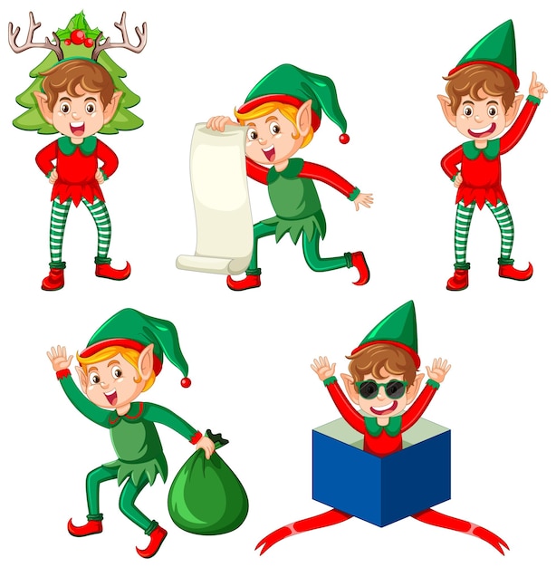 Delightful Collection of Festive Elves in Vibrant Attire | Jiffy Designs