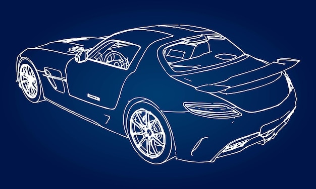 Sleek and Powerful Sports Car Blueprint | Jiffy Designs