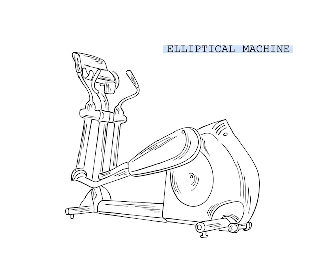 Sleek Elliptical Trainer with Minimalist Line Art Design | Jiffy Designs