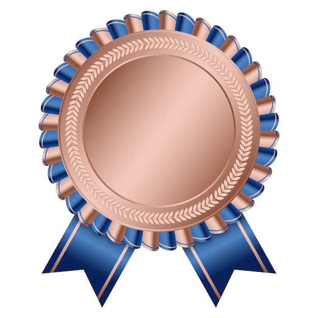 Elegant Blue and Copper Award Ribbon Badge | Jiffy Designs