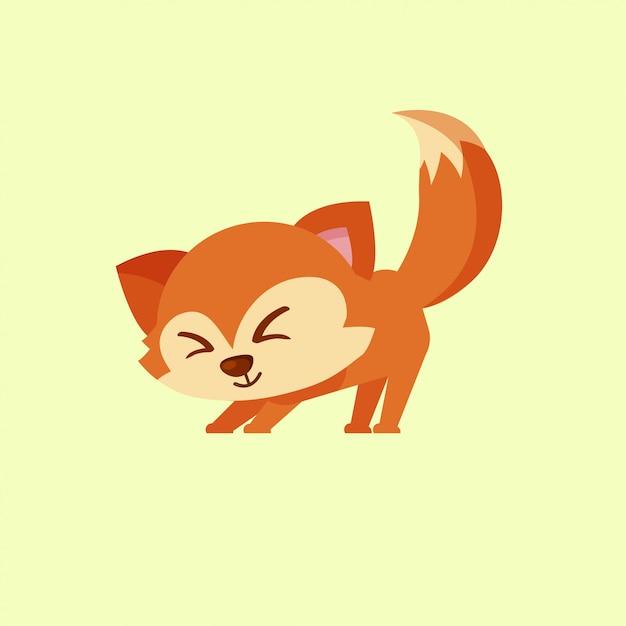 Playful Orange Fox Illustration with Cute Smiling Expression | Jiffy ...