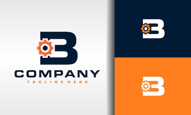 Stylized B Logo with Gear Motifs and Modern Typography | Jiffy Designs
