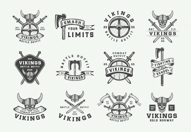Vintage Viking Insignia and Emblems: A Rugged Collection | Jiffy Designs