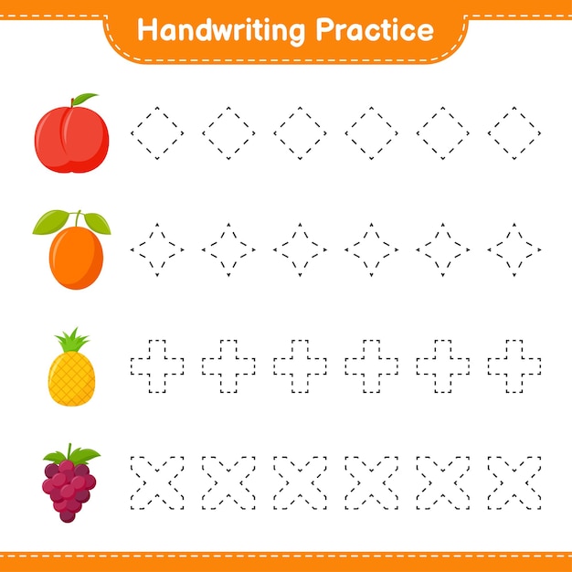 Engaging Handwriting Practice with Vibrant Fruit Illustrations | Jiffy ...