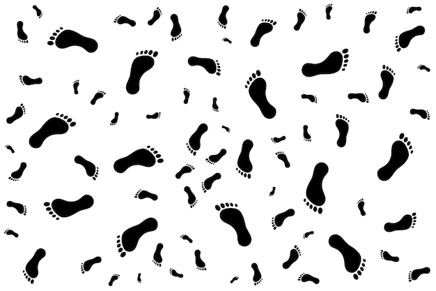 Scattered Footprints: A Playful Pattern of Monochrome Tracks | Jiffy ...