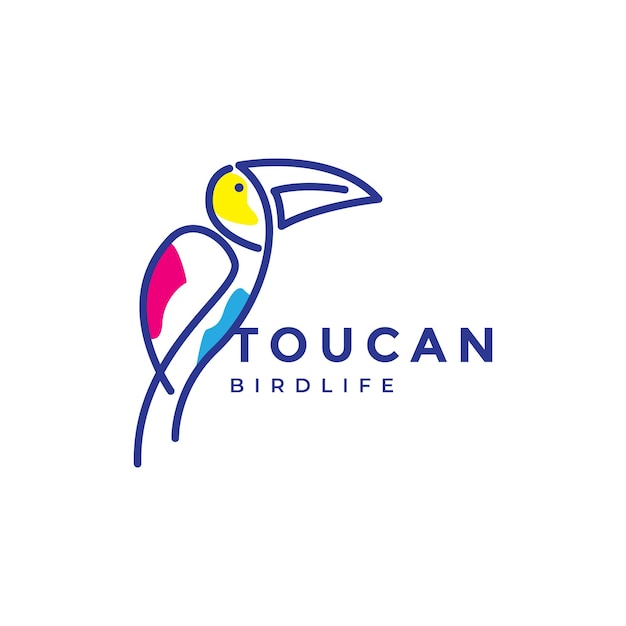 Vibrant Toucan Emblem with Geometric Shapes | Jiffy Designs
