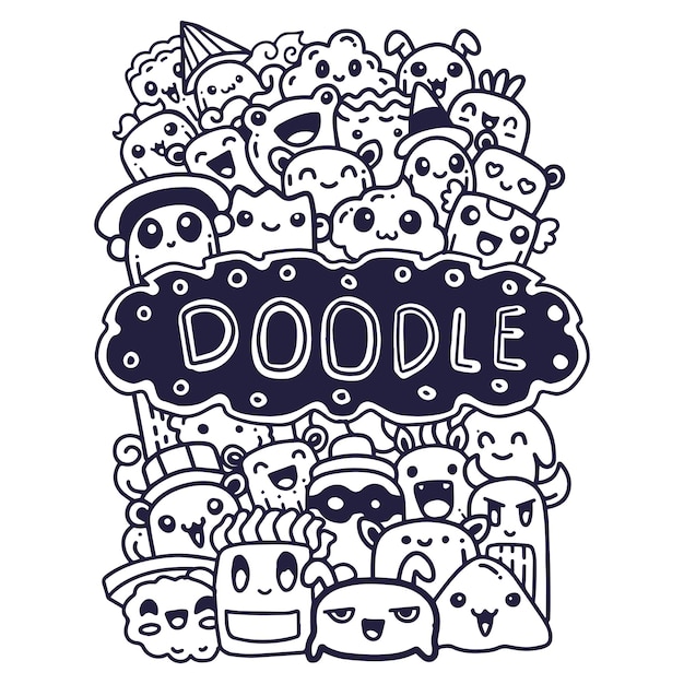Adorable Doodle Creatures Gather Together | Jiffy Designs
