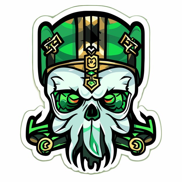 Menacing Skull with Tribal Symbols and Bars | Jiffy Designs