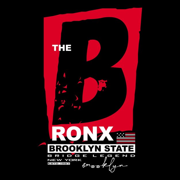 Bold Red Bronx Typography with Silhouetted Cityscape | Jiffy Designs