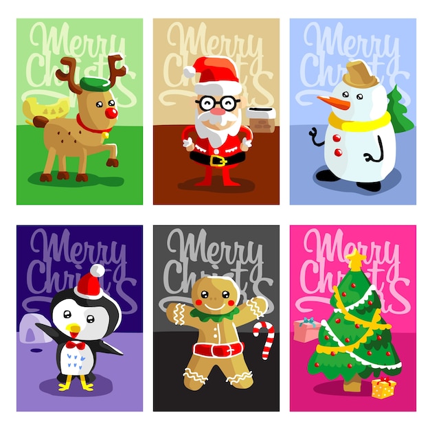 Festive Holiday Characters Collection with Vibrant Colors and Patterns ...
