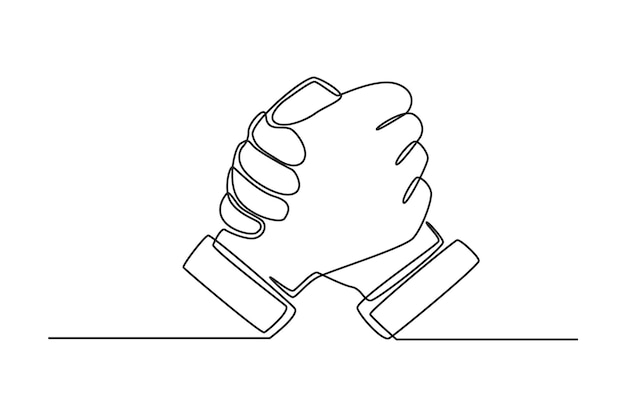 Interlocked Hands in Continuous Line Art Style | Jiffy Designs