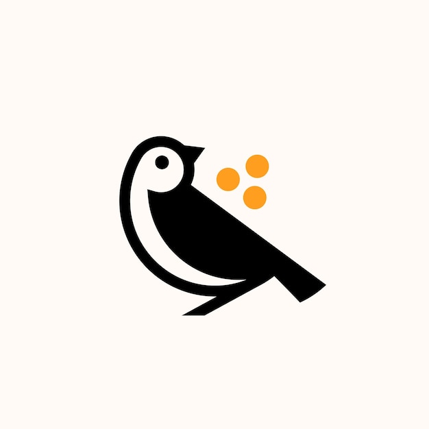 Minimalist Stylized Bird Icon with Vibrant Dots | Jiffy Designs