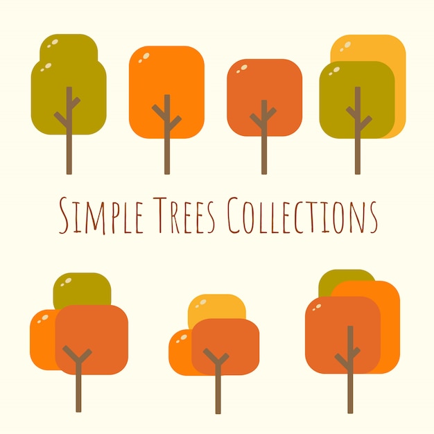 Vibrant Autumn Tree Icons Collection with Simple Designs | Jiffy Designs