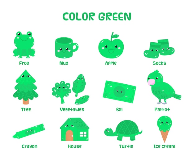 Delightful Green-Themed Collection of Charming Illustrations | Jiffy ...