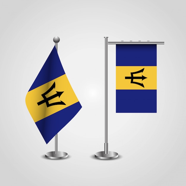 Barbados Flag Waving on Pole and Table Flag Display | Jiffy Designs