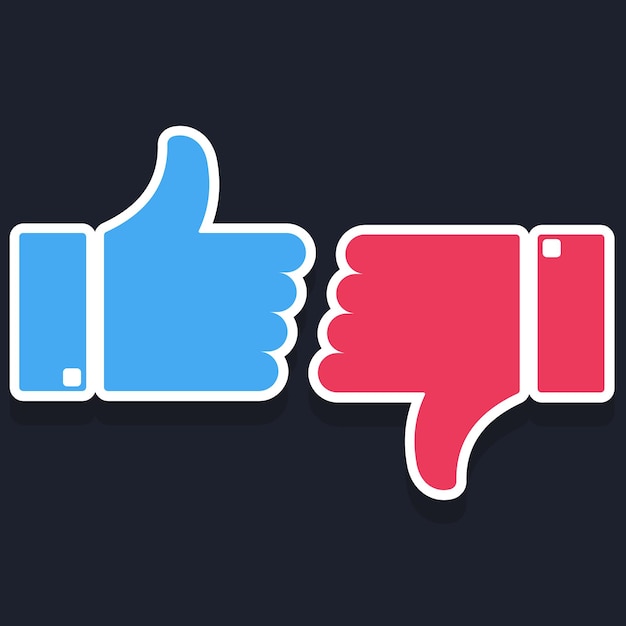 Thumbs Up and Thumbs Down Social Media Symbols | Jiffy Designs