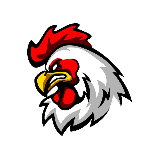 Vibrant Rooster Head with Bold Comb and Beak | Jiffy Designs