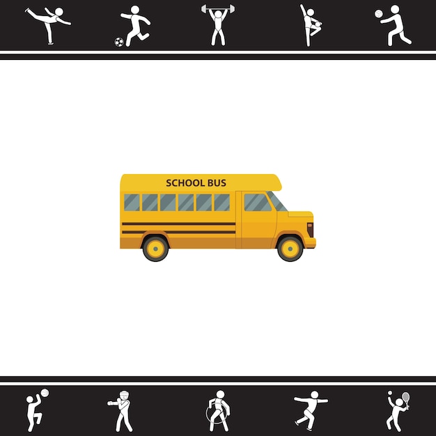 School Bus and Stick Figure Silhouettes Illustration | Jiffy Designs
