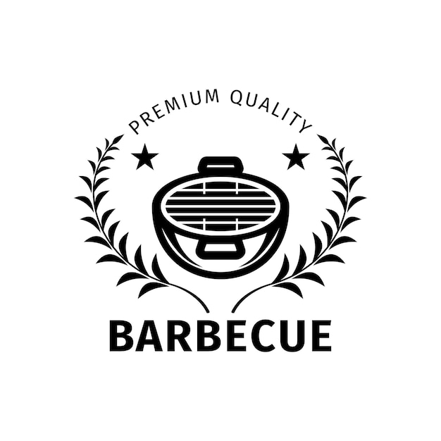 Vintage-Inspired Barbecue Emblem with Laurel Wreath and Stars | Jiffy ...