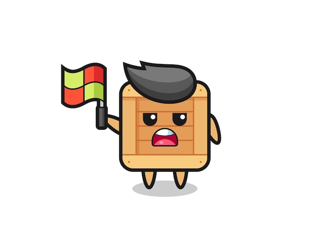 Adorable Referee Mascot Holding Sports Flag | Jiffy Designs