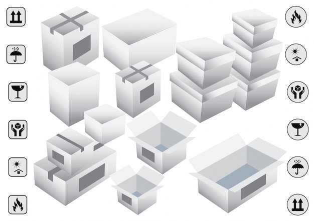 Versatile Geometric Shapes and Icons Collection in Monochrome Tones ...