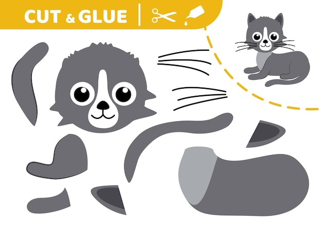 Charming Cat and Puppy Cut and Glue Paper Craft Kit | Jiffy Designs