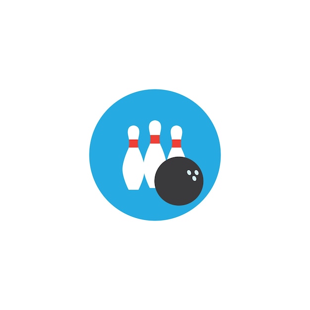 Striking Bowling Pins and Ball in Vibrant Blue Circle | Jiffy Designs